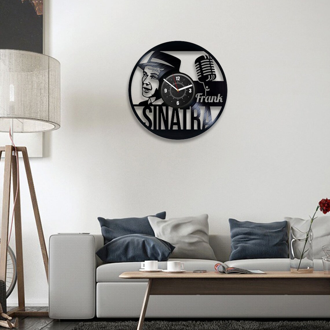 Frank Sinatra Vinyl Record Silent Wall Clock Retro Music Wall - Etsy