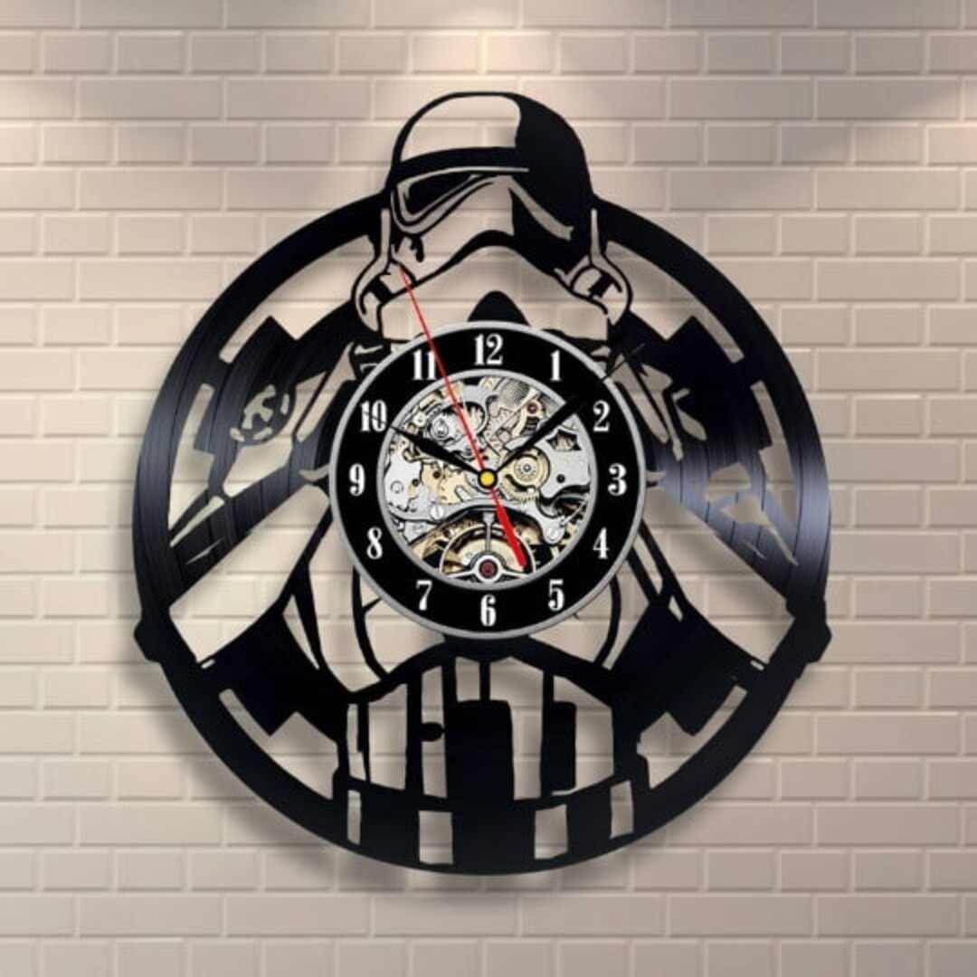 Stormtrooper Vinyl Record Clock, Star Wars Art, Boys Bedroom Decor ...