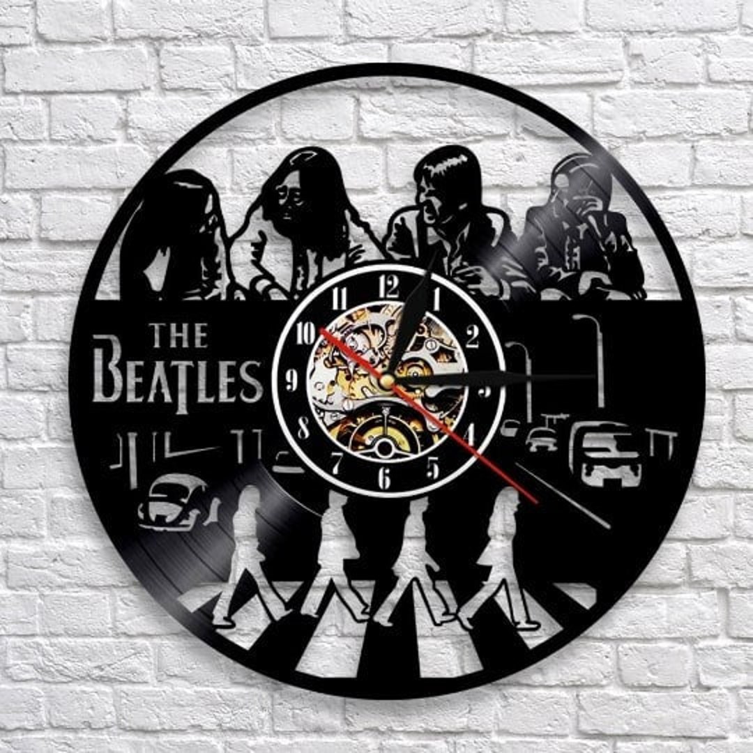 Beatles Abbey Road Vinyl Record Clock, Classic Rock Art, Music Lover ...