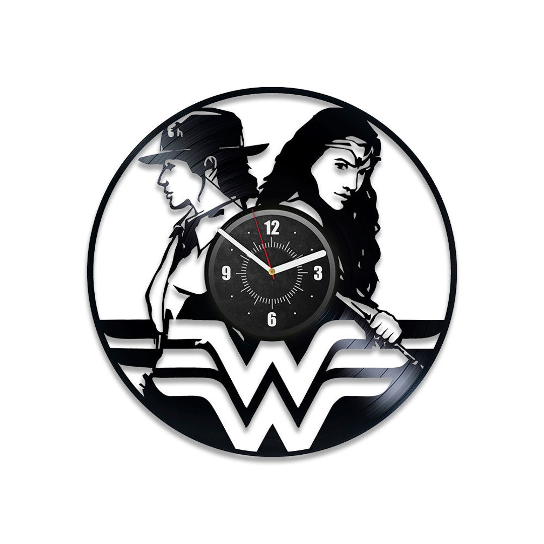 Wonder Women Vinyl Record Large Clock Superhero Room Wall Decor for ...