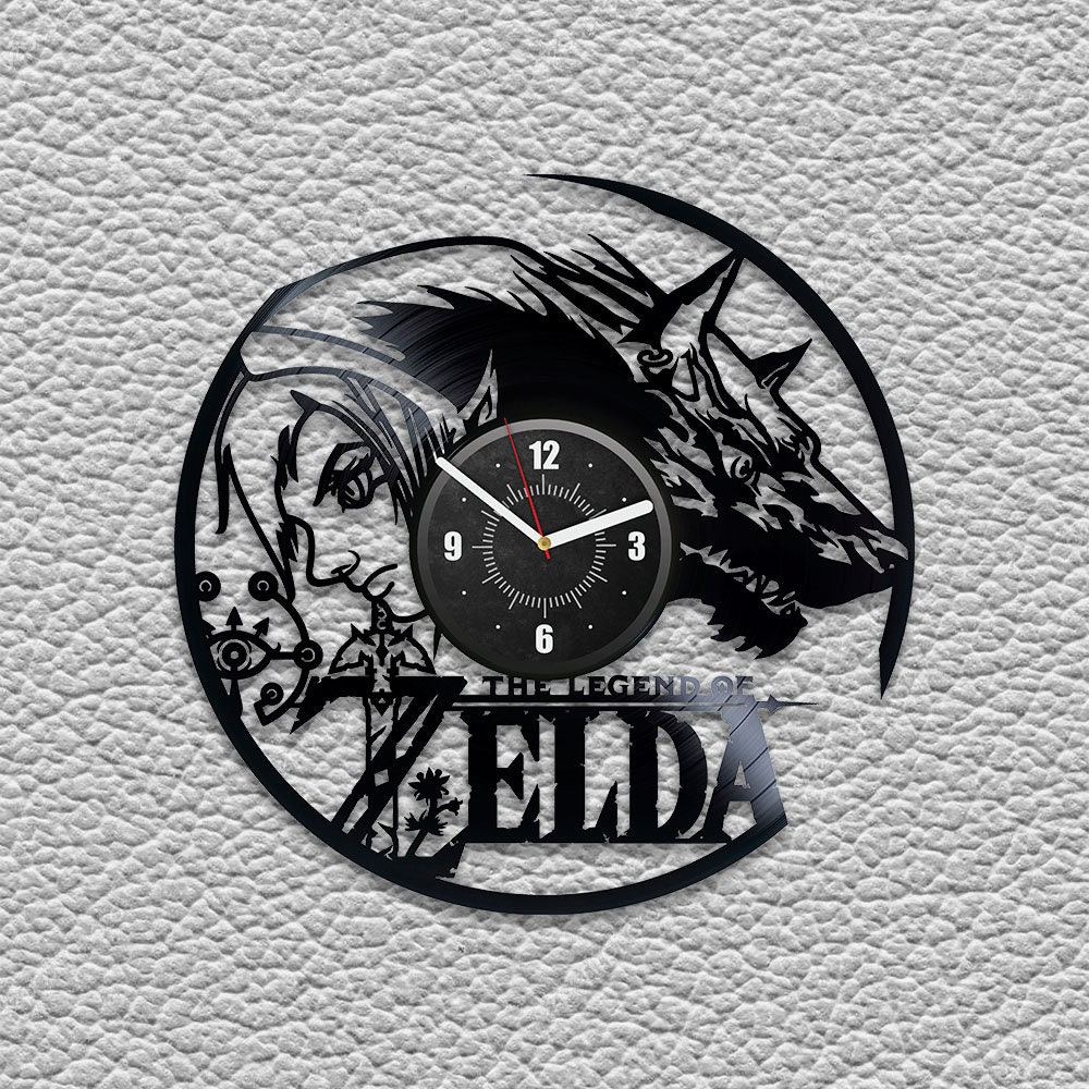 The Legend of Zelda Vinyl Record Wall Clock Breath of the Wild Art Game ...