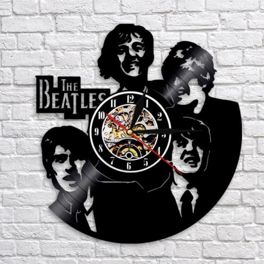 Beatles Vinyl Record Clock, Classic Rock Band, Music Lover Gifts, Wall ...