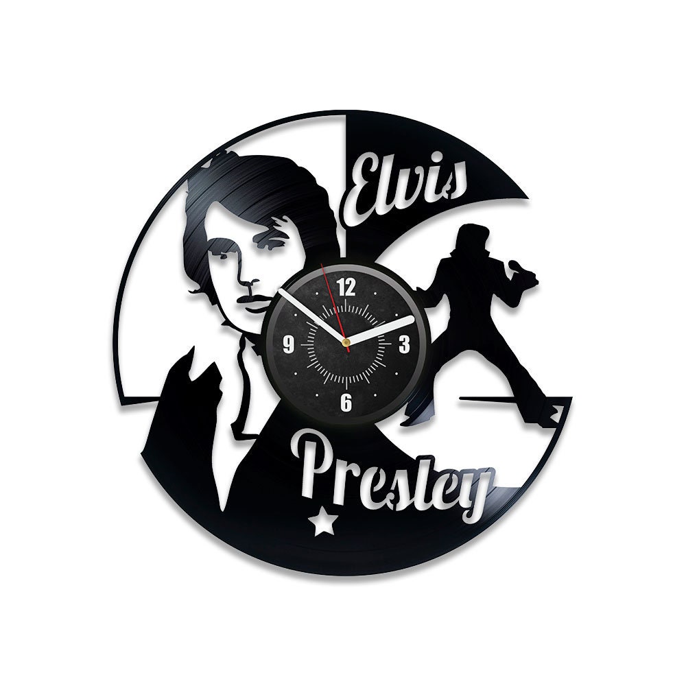 Elvis Presley Vinyl Record Laser Cut Wall Clock Rock N Roll Art ...