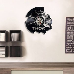 Thor Vinyl Record Clock, Comics Gift, Avengers Art, Home Wall ...