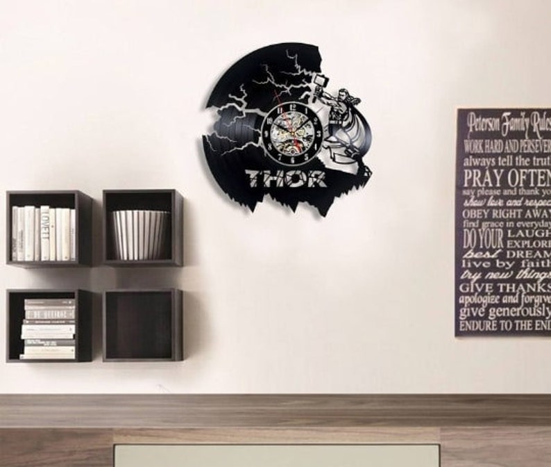 Thor Vinyl Record Clock, Comics Gift, Avengers Art, Home Wall ...