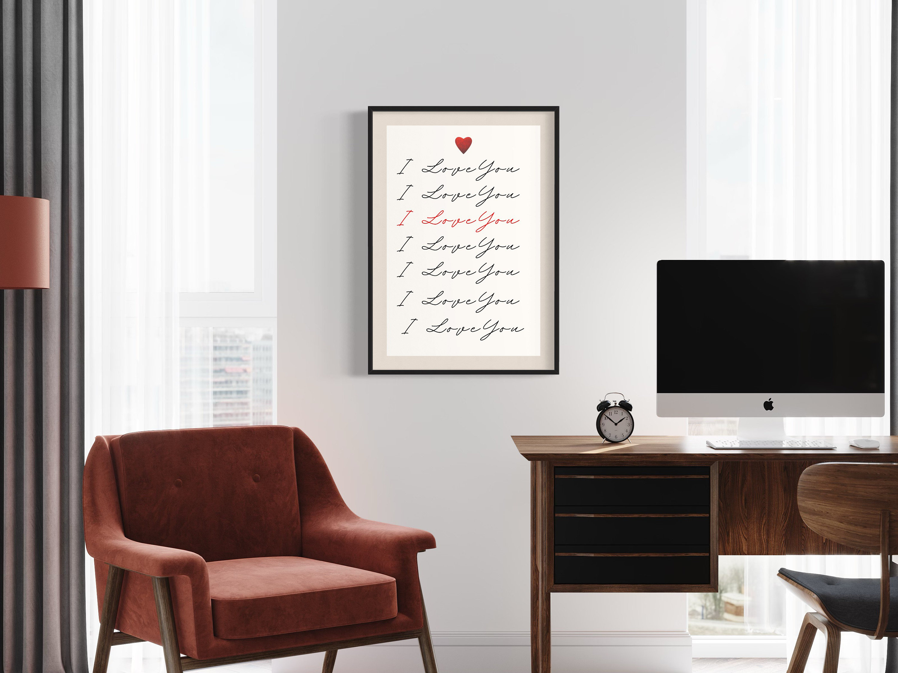 I Love You Script, Digital Download, Valentine's Day Decor, Love Wall ...