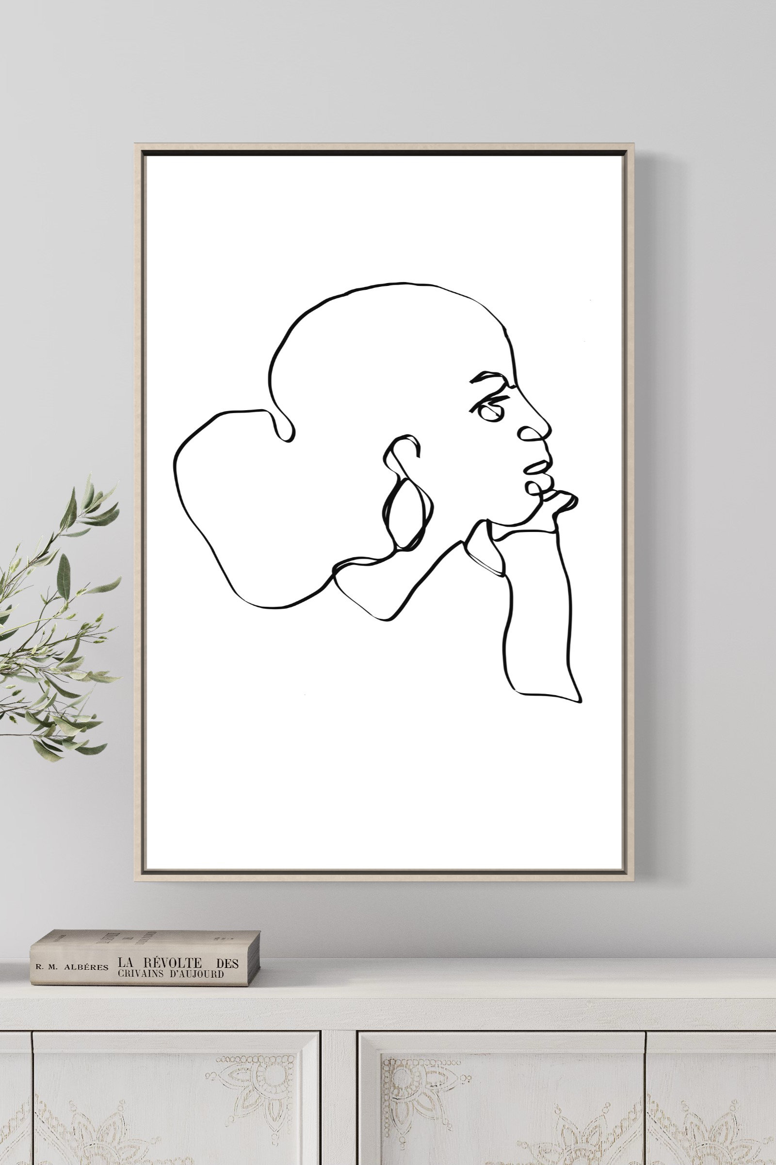 Lady Line Drawing Art, Instant Digital Download, Black and White Art ...