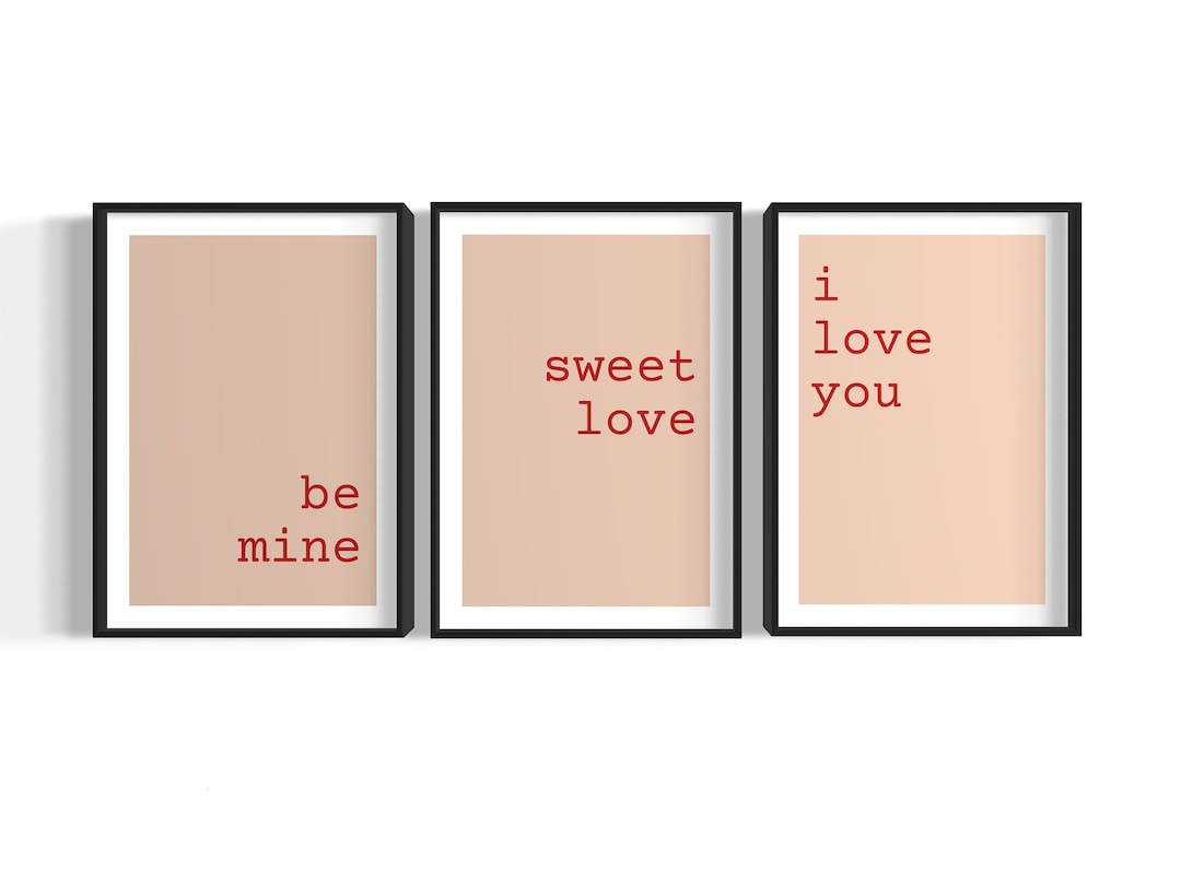 Valentine's Day Decor, Set of 3 Valentine's Day Prints, Printable ...
