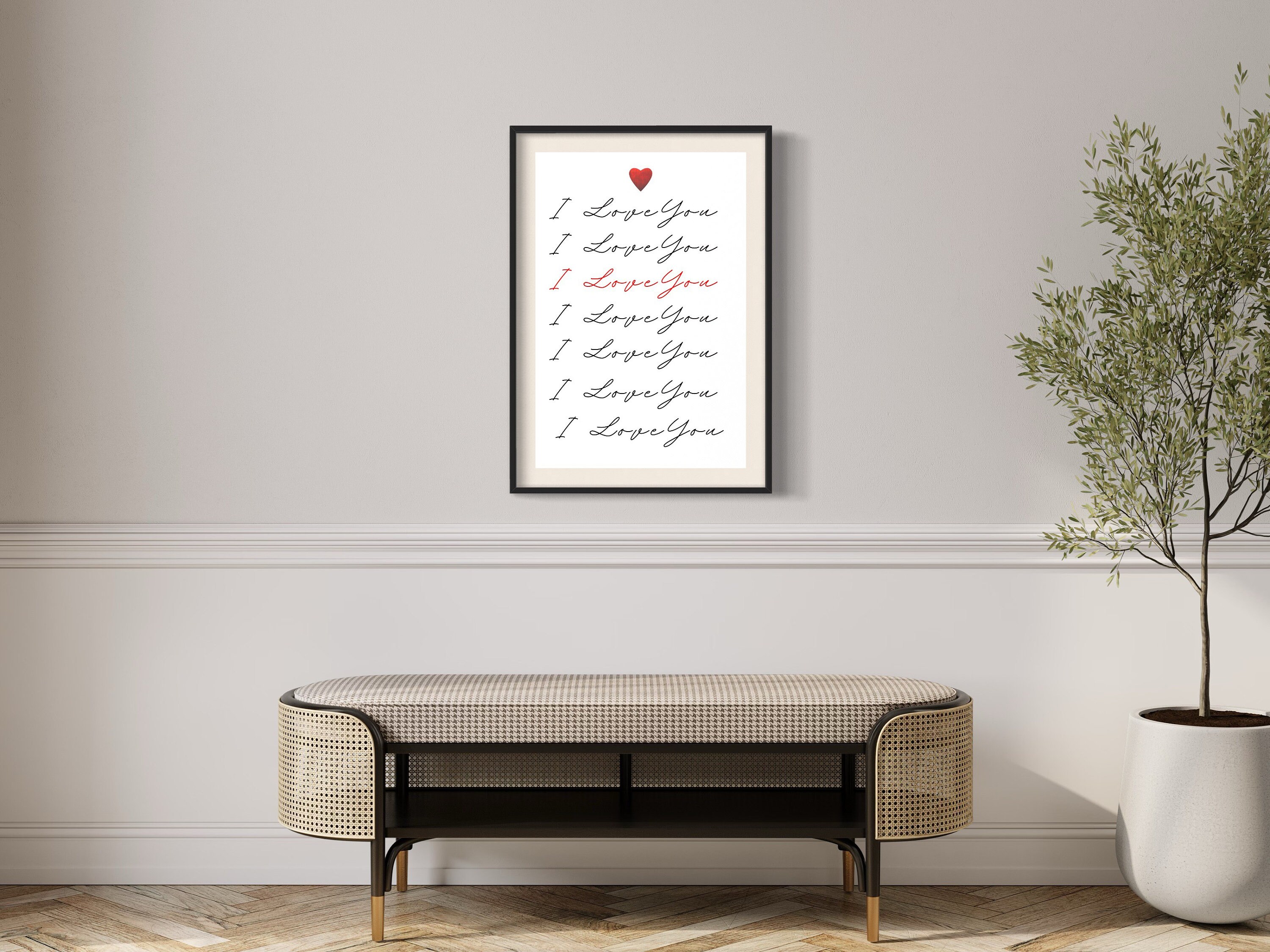 I Love You Script, Digital Download, Valentine's Day Decor, Love Wall ...