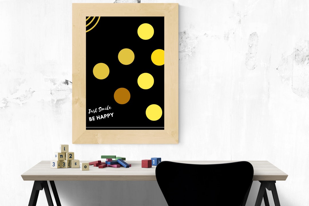 Just Smile Wall Art, Office Wall Decor, Art Prints, Modern Artwork ...