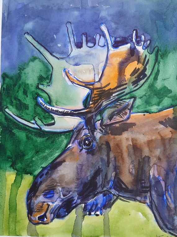 Moose Head Painting