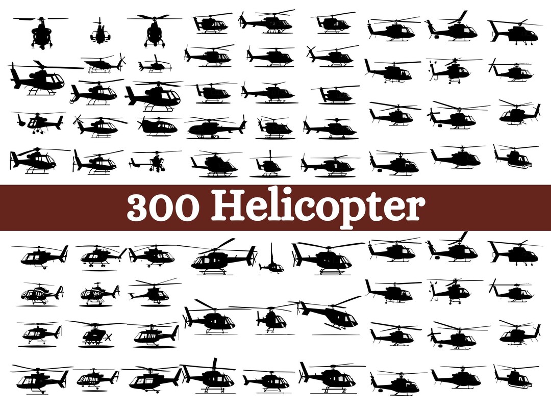 Helicopter SVG Bundle, Silhouette Vector Clipart (digital Download) - Etsy