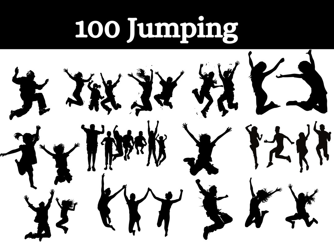 Jumping Svg, SVG Files for Cricut, Jump SVG, Jump Silhouette, Happy SVG ...