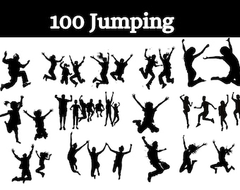 Jumping Svg, SVG Files for Cricut, Jump SVG, Jump Silhouette, Happy SVG ...