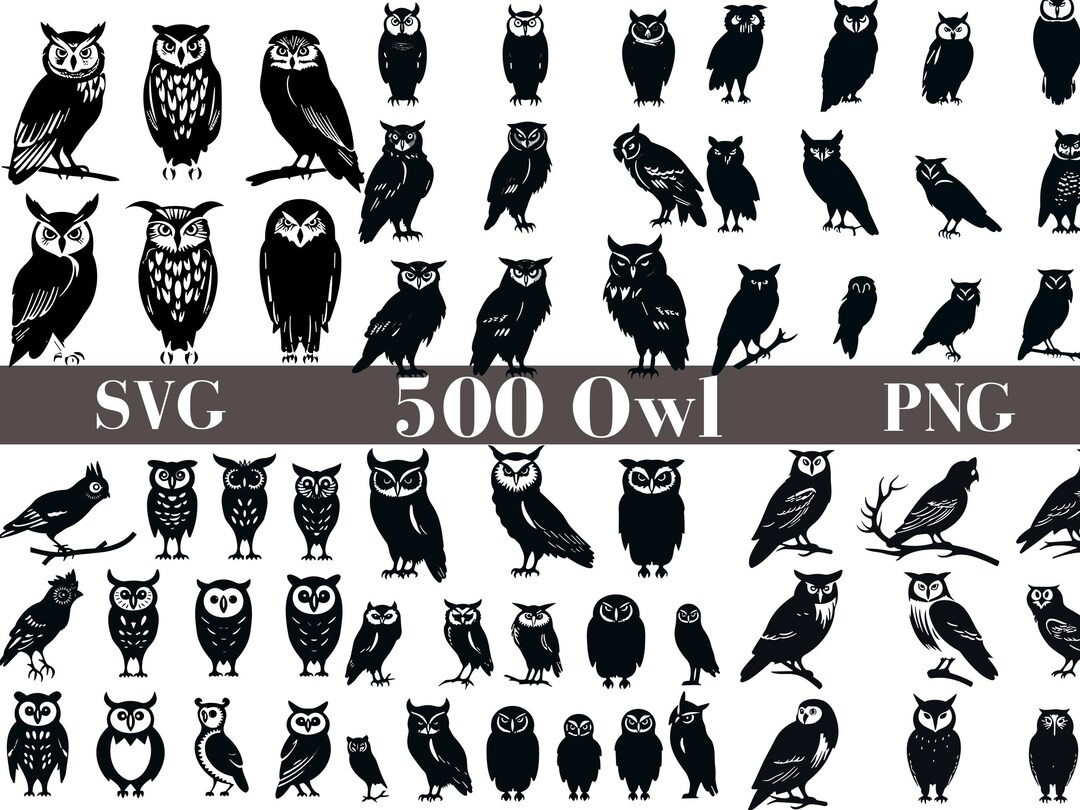 500 Owl Svg Bundle, Owl Svg , OWL Clipart, Owl Svg Files for Cricut ...