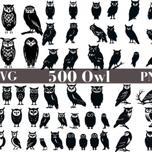 500 Owl Svg Bundle, Owl Svg , OWL Clipart, Owl Svg Files for Cricut ...