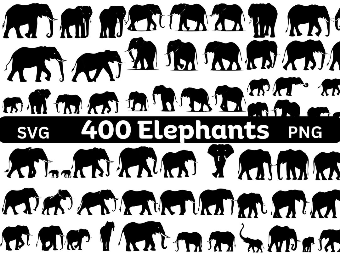 Elephant Svg Animal Svg Elephant Silhouette Elephant Cut Files Elephant ...