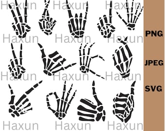 Skeleton Hand Gestures Svg - Etsy