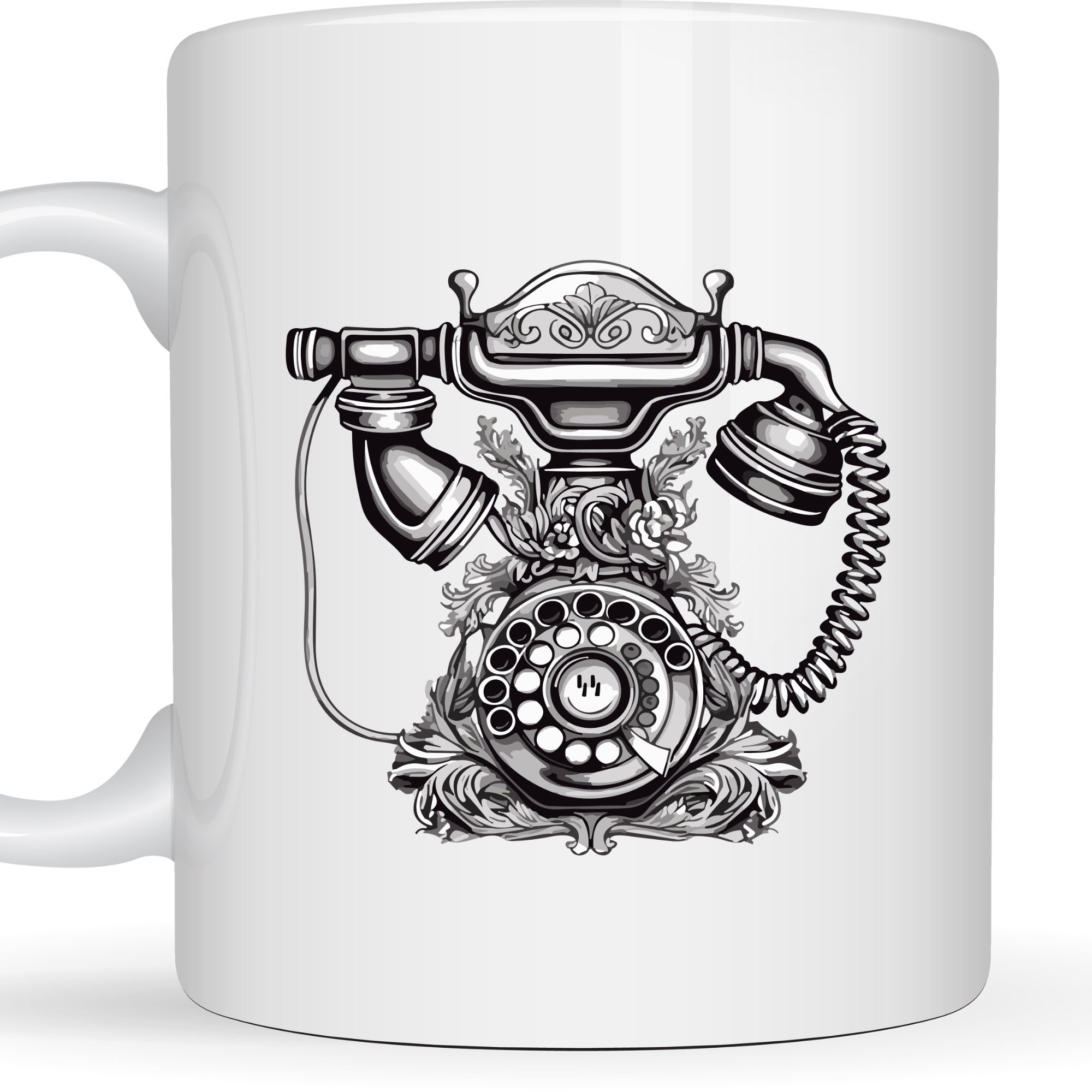 Rotary Dial Telephone SVG Vintage Designs Black and White - Etsy