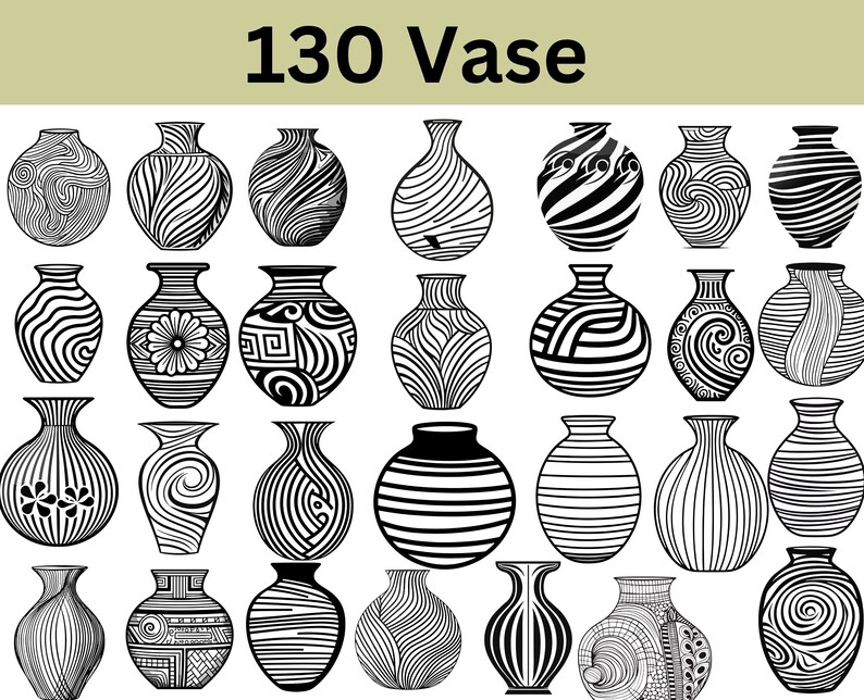 Vase SVG Flowers Decor Vase Outline Vase Png Cutting - Etsy
