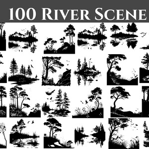 River Scene SVG Bundle, River Scene Dxf, River Scene Png, River Scene ...