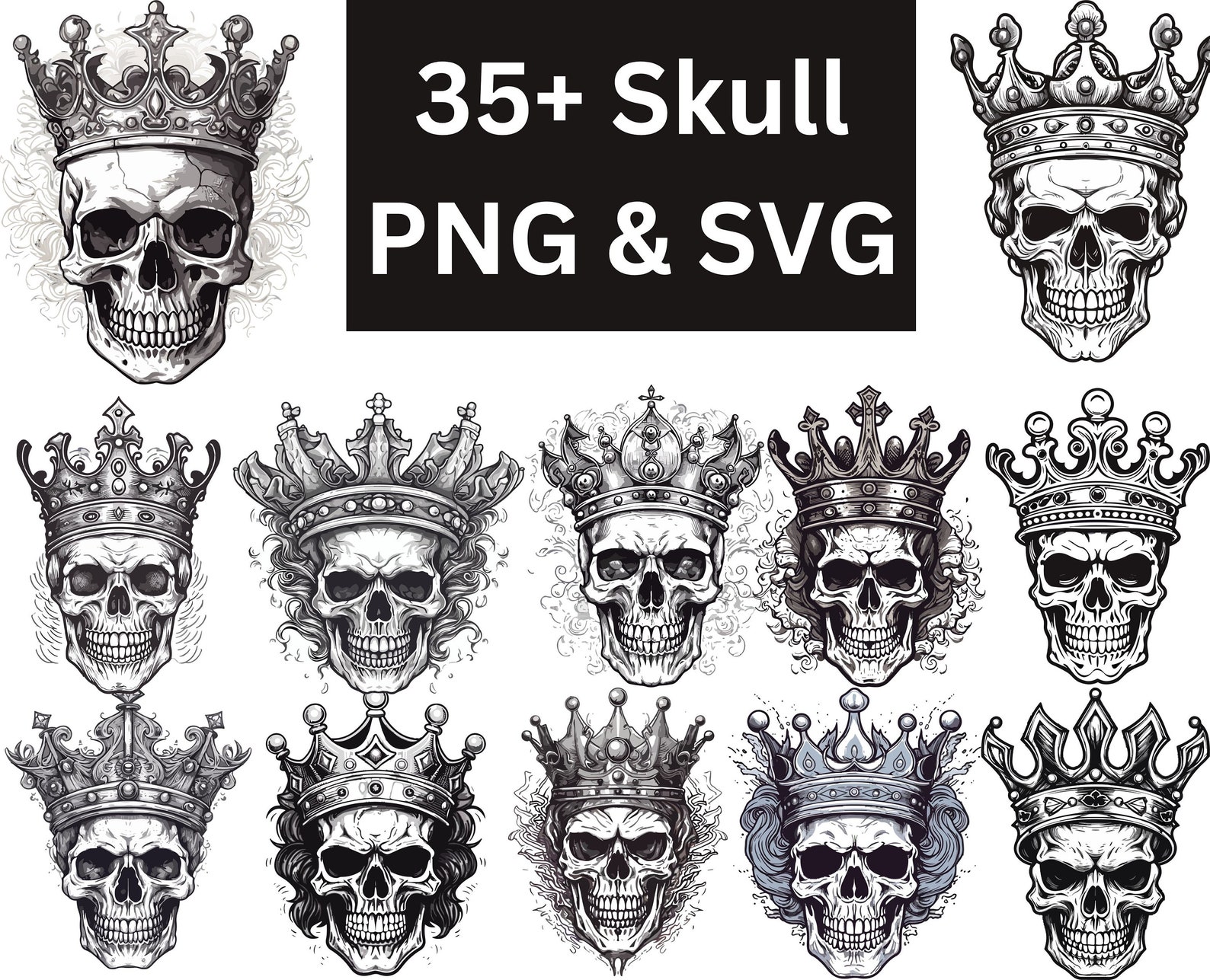 King Skull Svg Skull Svg Skull King Svg King Skull - Etsy