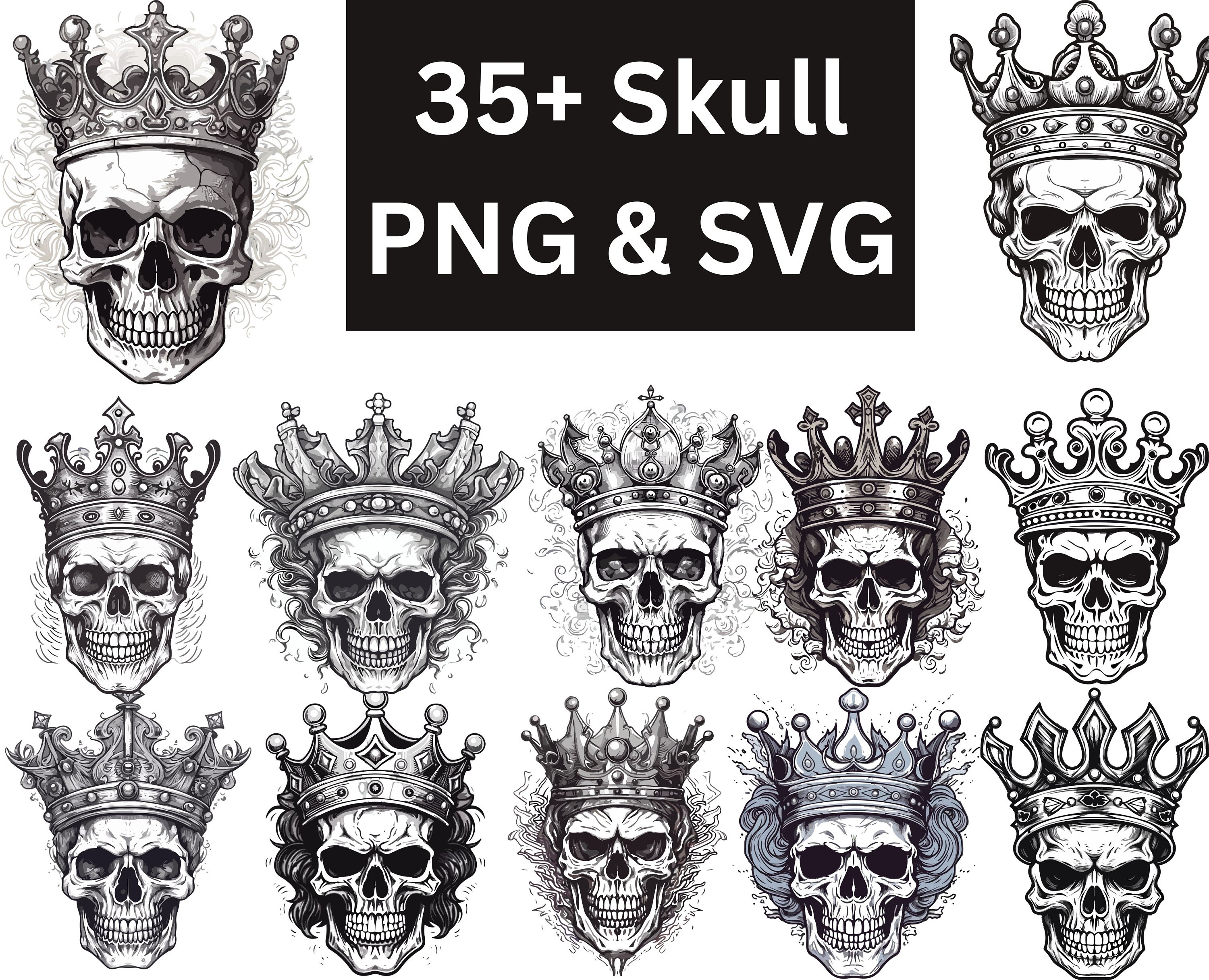 King Skull Svg Skull Svg Skull King Svg King Skull - Etsy