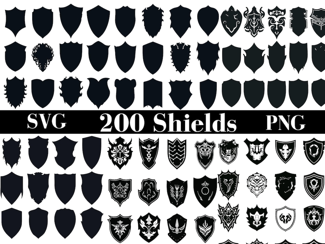 200 Shield SVG Bundle, Shield PNG Bundle, Shield Clipart, Shield SVG ...