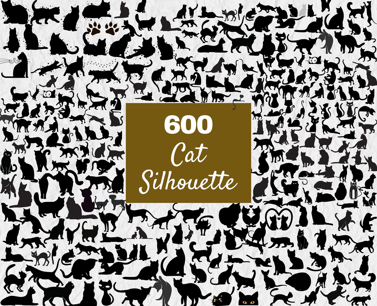 600 Cat Silhouette Cat SVG Cat SVG Cat Face SVG Cat - Etsy