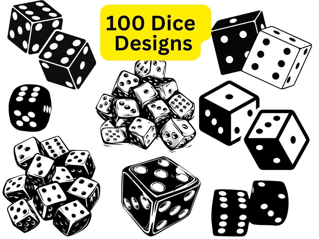 Dice Svg, Silhouette Dice Svg, Two Dice Svg, Dice Clipart, Digital ...