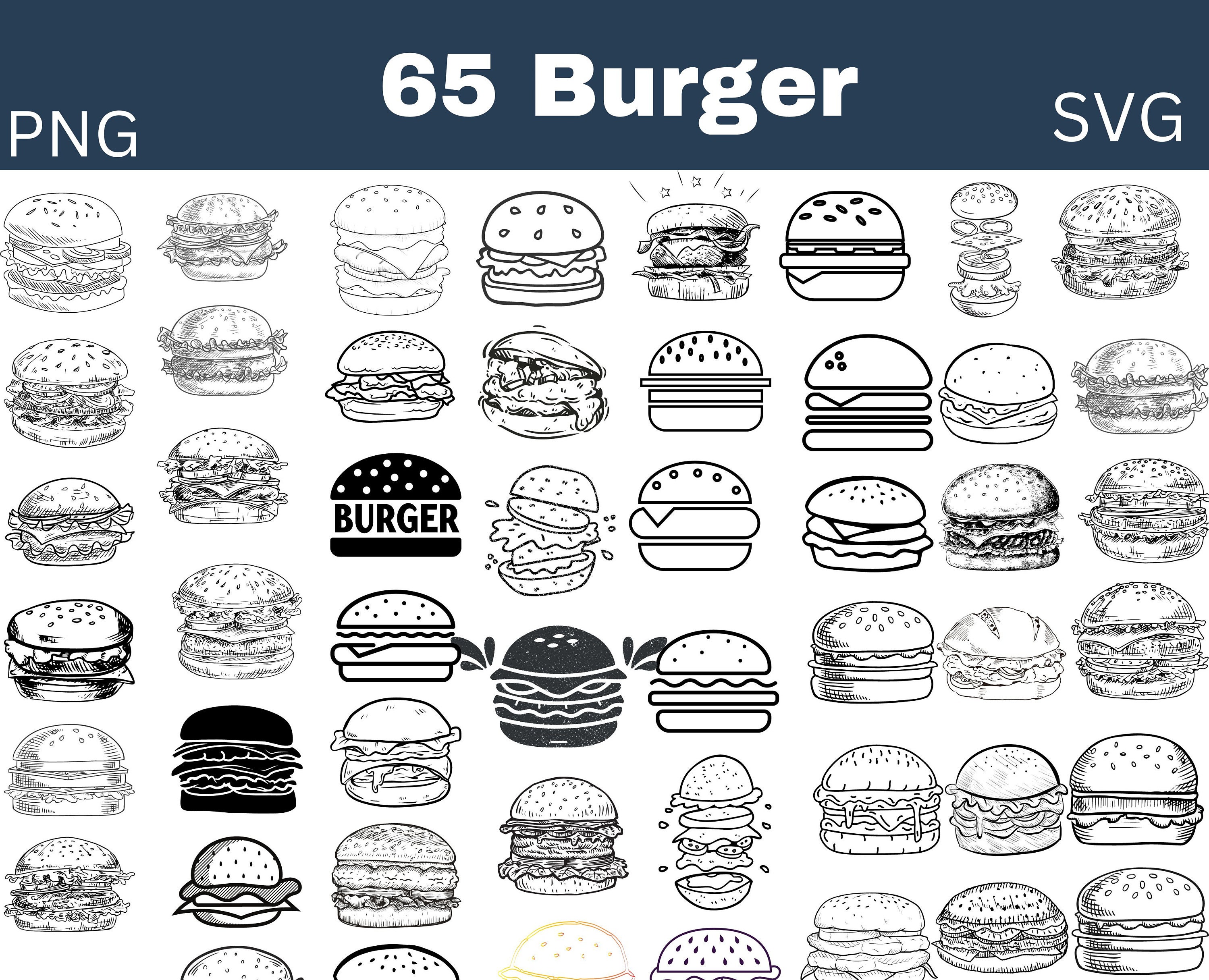 BURGER SVG Hamburger svg Cheeseburger svg Fast Food Svg - Etsy.de