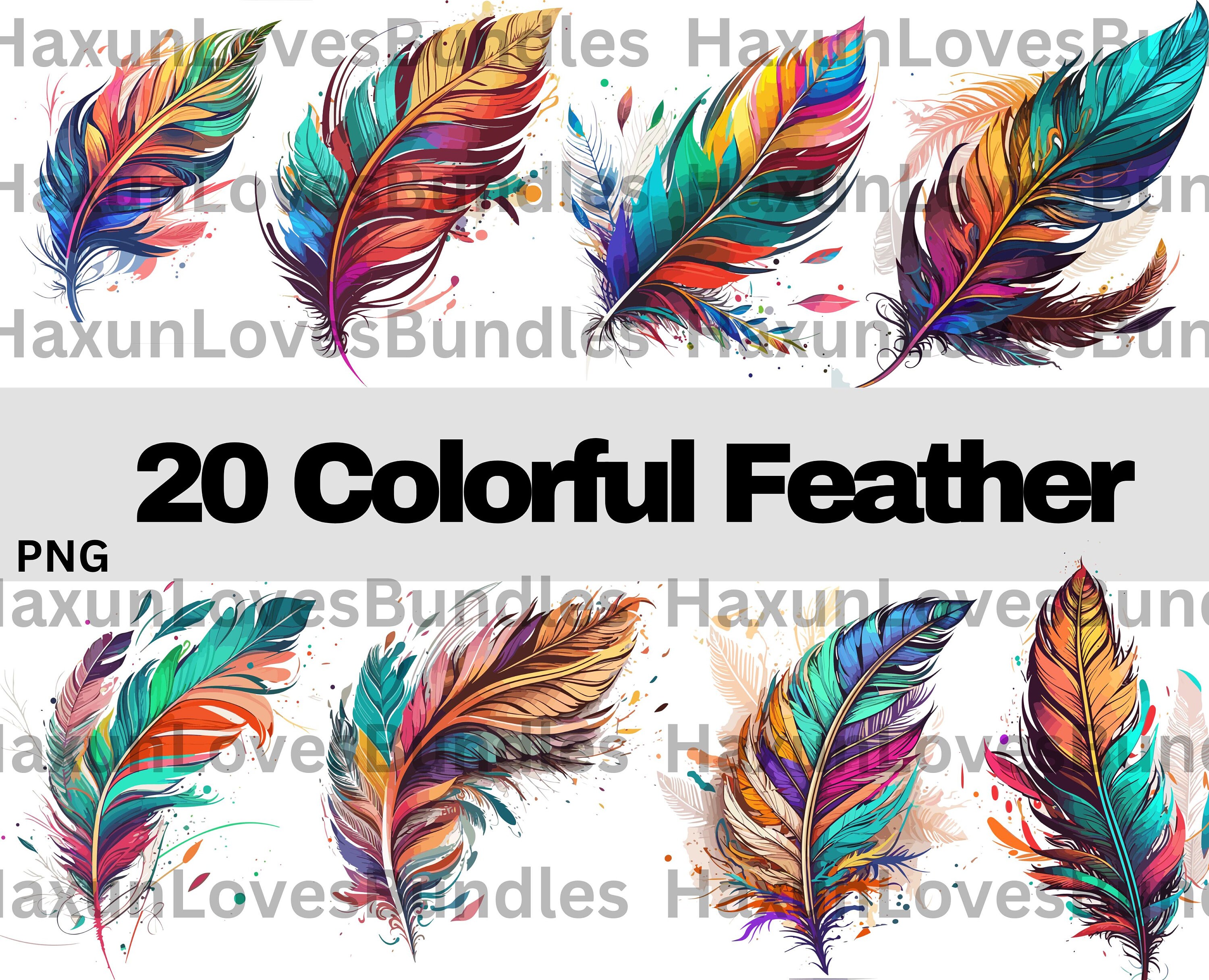 20 Feather PNG Bundle Birds Feather PNG Feather Png - Etsy