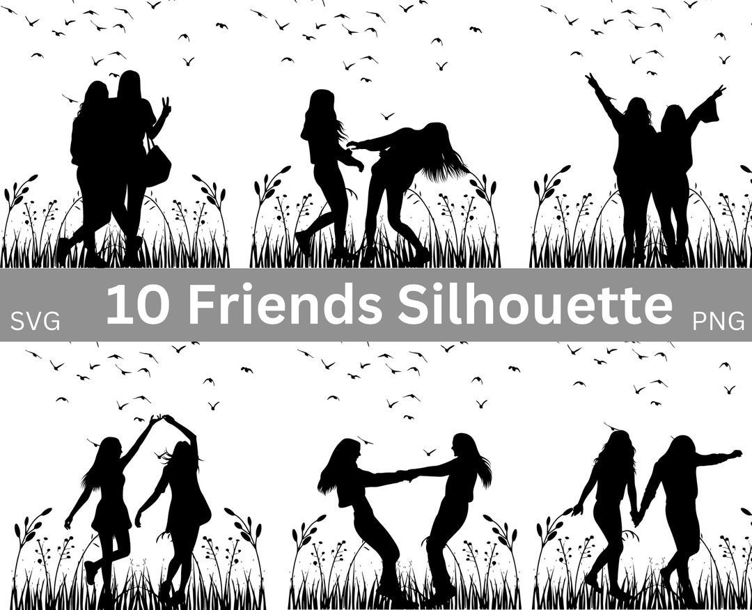 Friends Silhouette, Friends Clipart, Friends Vector, Friends Svg ...