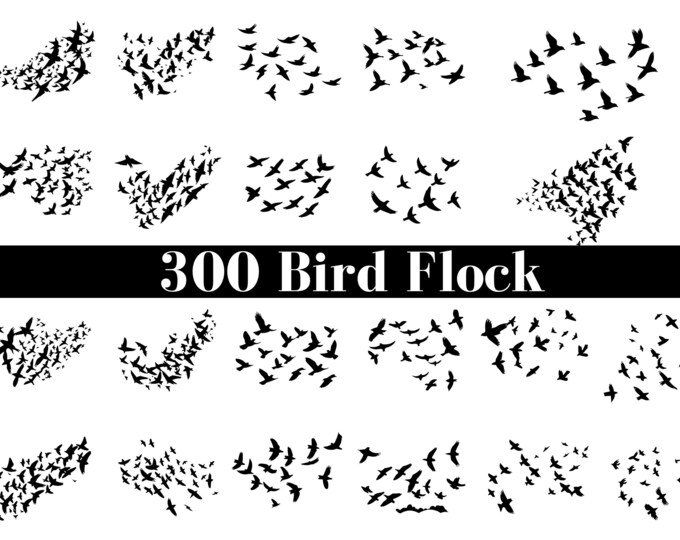 Flying Bird Flock SVG Bundle, Commercial Use (digital Cut Files) - Etsy ...
