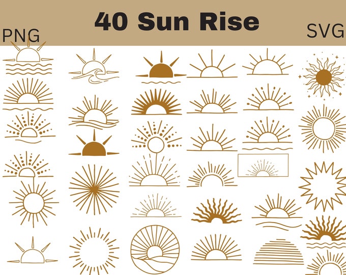 Sunrise Svg Png, Sun Svg Cricut, Sunrise Clipart, Sunrise Cut File, Sun ...