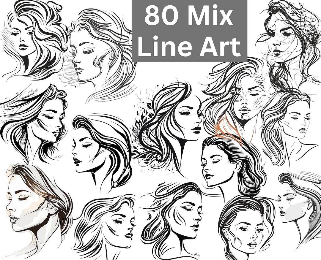 80 Floral Line Art Minimalist Line Art Line Art Abstract - Etsy