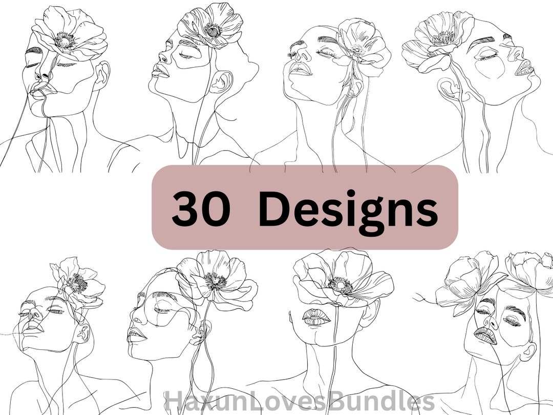 Line Art Svg Bundle | Minimal Svg | Line Art Woman Svg | Minimalistic ...
