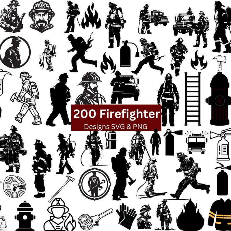 Firefighter Svg - Etsy