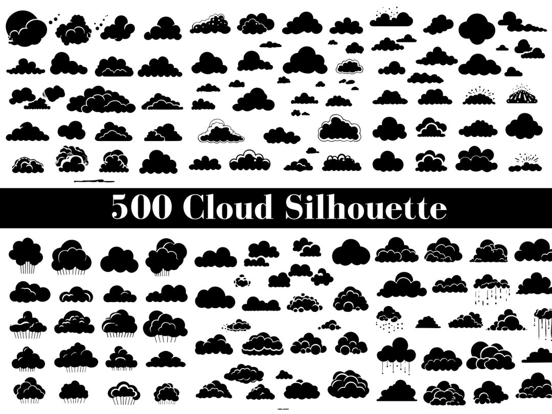 Cloud Bundle SVG Files | Cloud Silhouette Cut Files | Cloud SVG Vector ...