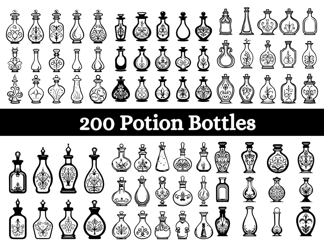 200 Potion Bottles Stamps | Potion Bottles | Stamps PNG | Mystic Stamps ...