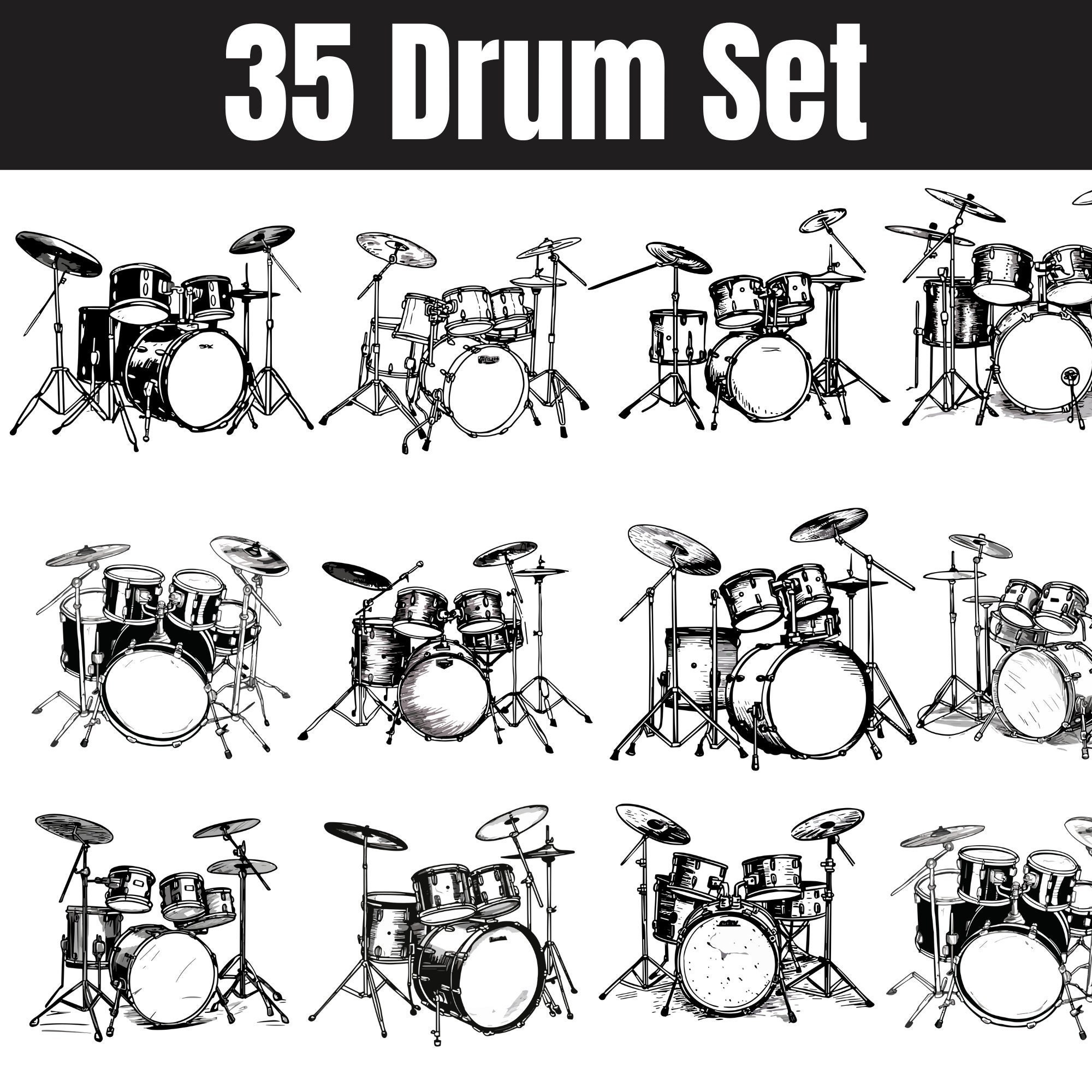 Drum SVG File Drum Svg Drumset Svg Drumset Svg Drumset - Etsy UK
