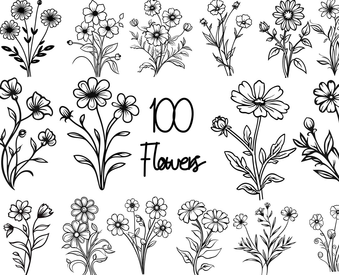 100 Botanical Svg Bundle | Floral Svg | Flower Svg | Botanical Clipart ...