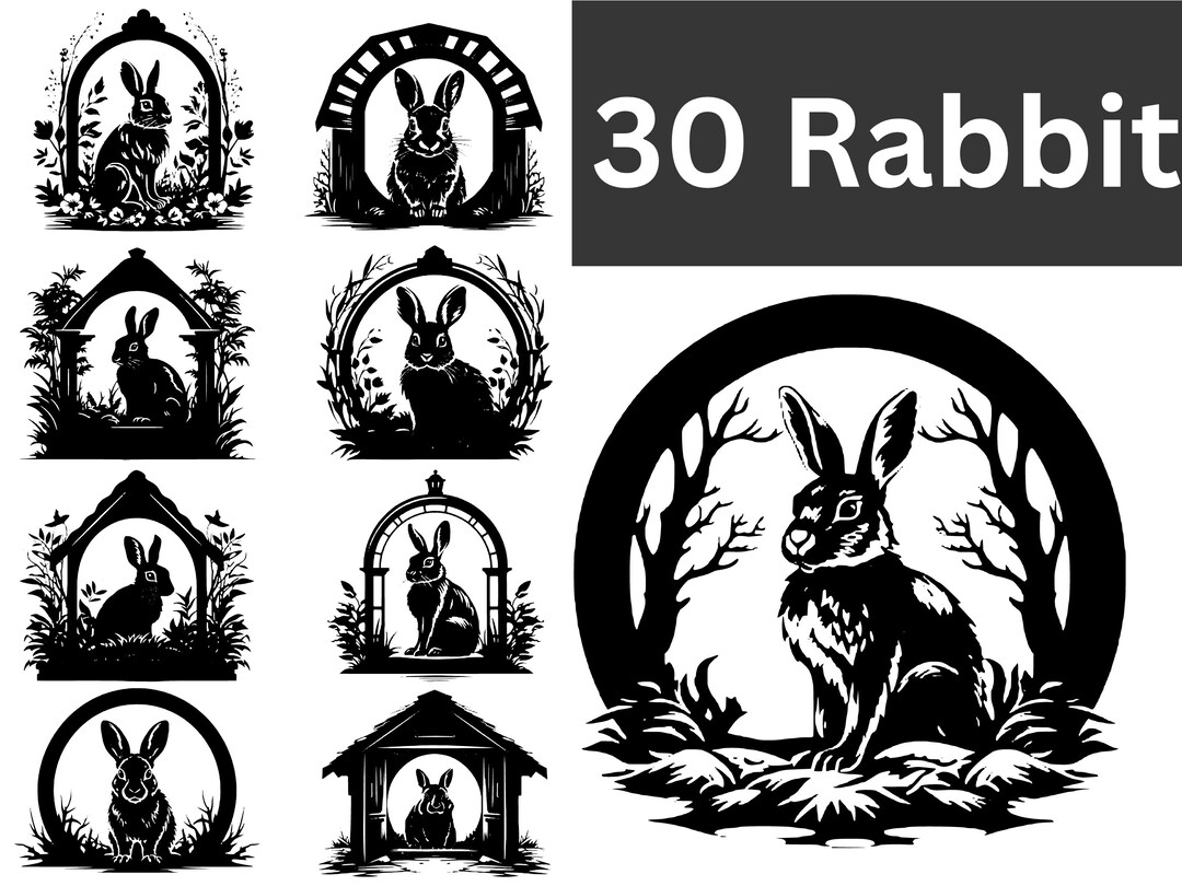 Floral Rabbit Silhouette SVG | Floral Bunny SVG | Spring Svg | Easter ...