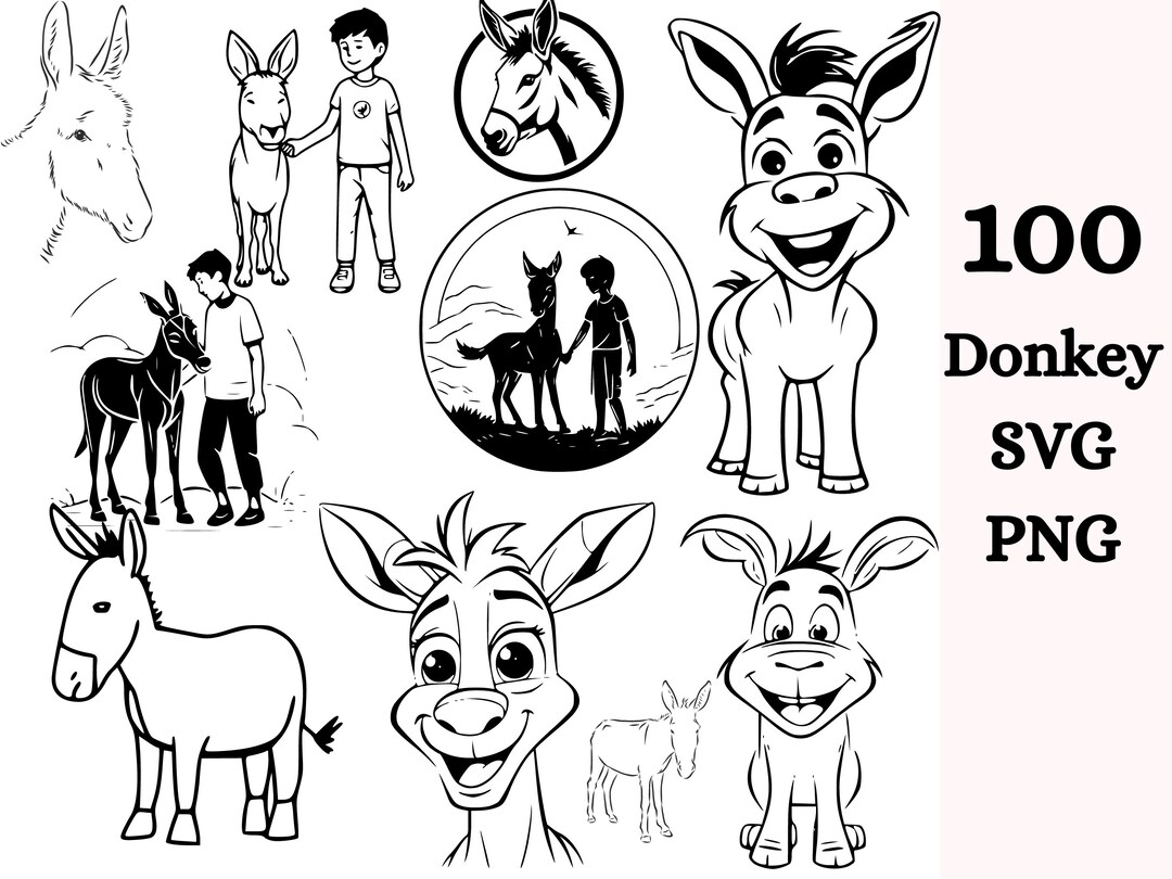 Donkey SVG Bundle, Donkey Svg, Donkey Png, Donkeys Svg Png, Donkey Cut ...