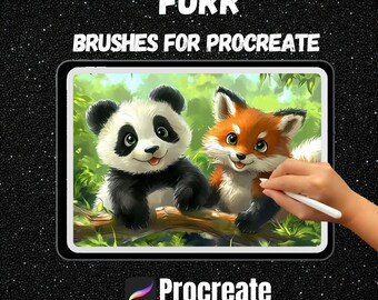 Animal Hair Procreate Photoshop Brushes Set – 30 Fluffy Fur, Fuzzy ...