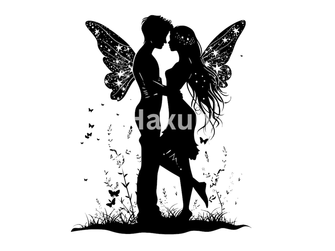 Magical Fairy Couple Silhouette | Fairy Clipart | Fairy Vector/ PNG ...