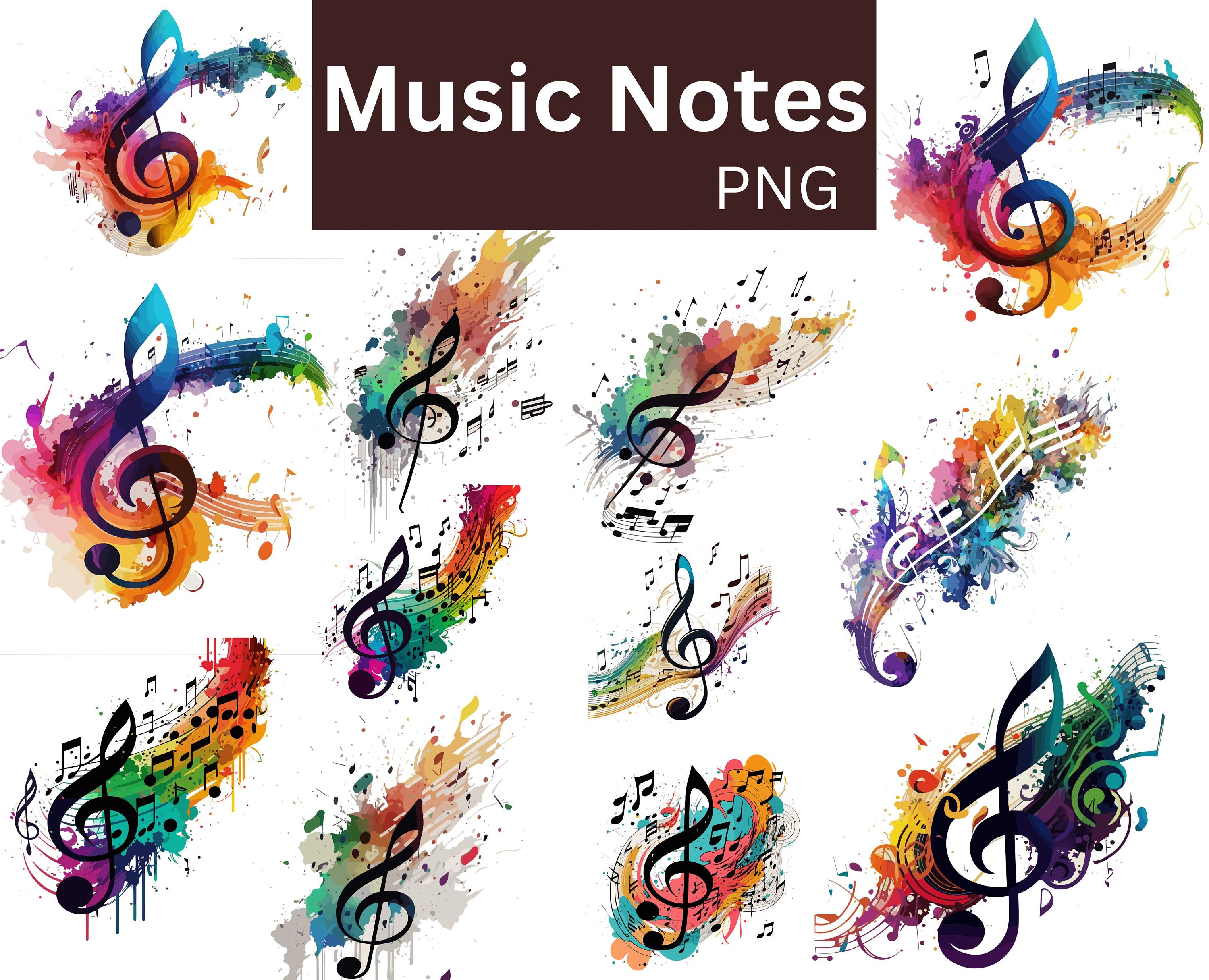Music Notes Png Musical Notes Clipart Music Lover Png - Etsy Canada