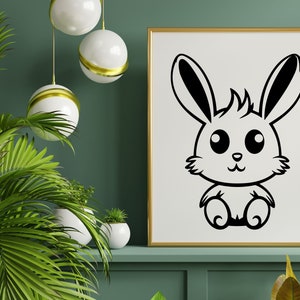 Line Art Rabbit PNG | Rabbit Clipart | Animal Cut File | Rabbit Svg ...
