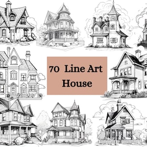 House Minimalist Line Drawing | House Sketch | Drawing House | Line Art ...