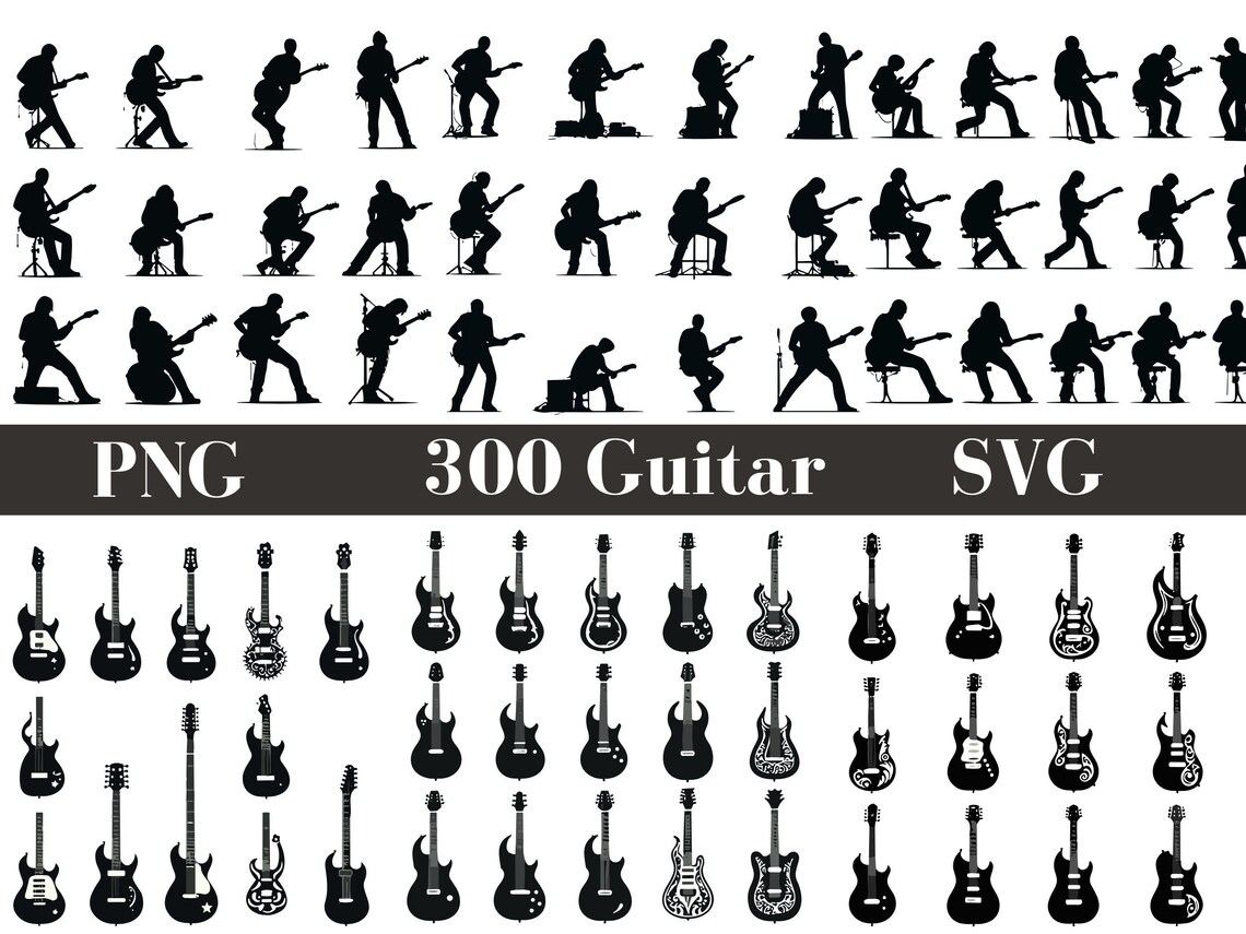 300 Guitar SVG Bundle Guitar Note Svg Guitar Clipart Music - Etsy